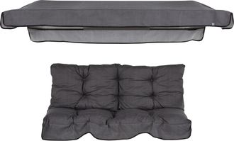 Patio Hollywoodschaukel Auflage 2 Sitzer Luna/Kate Bankauflage 130 mit Sonnendach Befestigungsschnüren gesteppt mit Volant