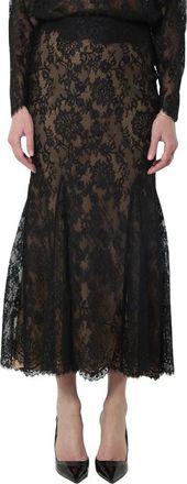 Self Portrait Femme, Jupes, Noir, Taille: 34 FR Jupe Midi en Dentelle