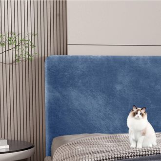 Generic Samt Kopfteil Bezug Full Queen California King Stretch Bettkopfteil Bezug Minimalistischer Stil Staubschutz Blau Gesamtl&auml;nge des Kopfteils (47-55)