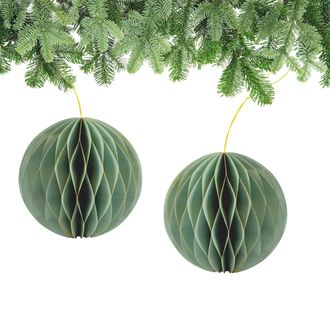 Matches 21 Weihnachtsdeko Weihnachtskugeln zum Aufhängen Salbeigrün 6er Set - 15 cm Papier Weihnachtsbaumschmuck