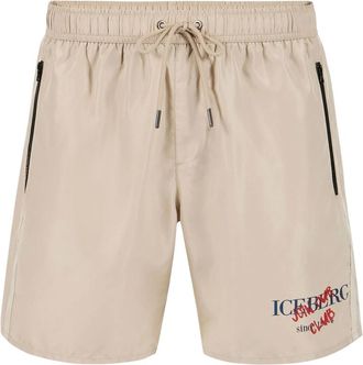 Iceberg Homme, Maillots de bain, Beige, Taille: L Boxer Swim Shorts