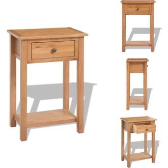 vidaXL Konsolentisch 50x32x75 cm Massivholz Eiche - Holztisch - Konsolentisch - Nachtisch - Esszimmertisch - Wohnzimmerschrank