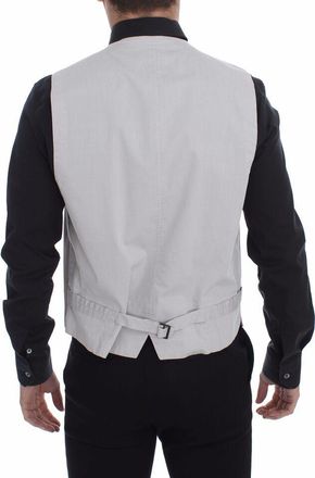 Dolce & Gabbana Mens Beige Cotton Silk Blend Dress Vest Blazer Material