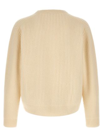 Jil Sander Fishermans Rib Wool Sweater - Cream