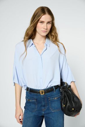 Gerard Darel Chemise fluide &agrave; manches courtes - UVANIE - Bleu ciel