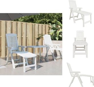vidaXL Sonnenliege Weiß Kunststoff - Sonnenliege - Gartenliege - Outdoor-Liege - Balkonmöbel - Poolliege
