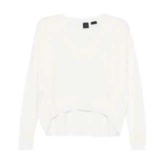Pinko Wei&szlig;e Woll-Kaschmir Strickpullover mit Lurex - - Knitwear - Damen - Wei&szlig; - XL