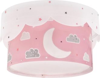 Dalber Deckenlampe kinderzimmer, Deckenleuchte für Kinder Moon Mond und Sterne Rosa, Deckenlampe Kinderzimmer, 61236S, E27