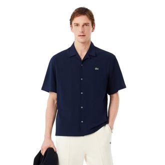 Lacoste Hemd f&uuml;r Herren, Revere Kragen (Marine)
