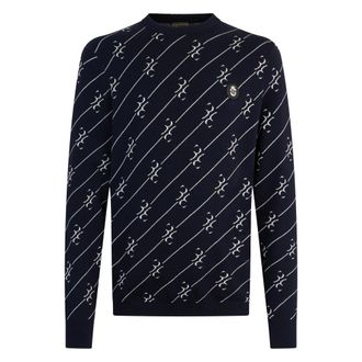 Billionaire Boys Club Rundhals-Pullover All-Over BB - - Knitwear - Herren - Blau - M