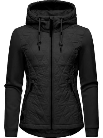 Ragwear Damen &Uuml;bergangsjacke leichte Steppjacke kurz mit weichen &Auml;rmeln und Kapuze Lucinda Black024 Gr. 3XL
