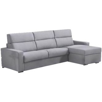 Dmora Sofa mit Halbinsel Valeriana, Ecksofa für Wohnzimmer, gepolstert, abnehmbarer Bezug, 100 % Made in Italy-Qualität, 280x160 h100 cm, Grau - Dmora