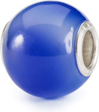 Trollbeads Runde Edelstein Beads (Blauer Achat)