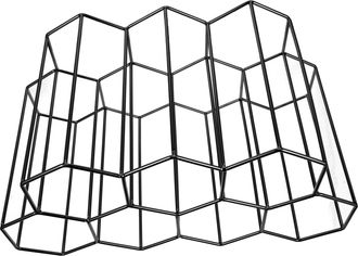 Valiclud Vintage Weinregal aus Dickem mit Honigwaben Fächern Stabiles Tragfähiges Flaschenregal für Bar Wohnzimmer und Küchen Dekoration Schwarzes Metall Weinh