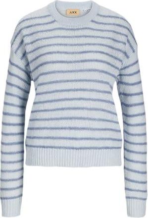 Jack & Jones Jack & Jones Jxpenelope Crew Neck Knit Sn Pull en Tricot, Skyway/Rayures : Bleu Coronet, XL Femme