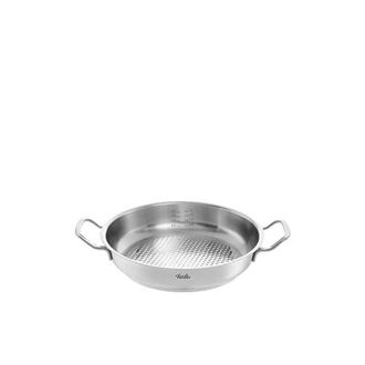 FISSLER Original-Profi Collection/Edelstahl-Servierpfanne (Ø 28 cm, 3,0L) runder Bräter, hoher Rand, unbeschichtet, Made in Germany - Induktion