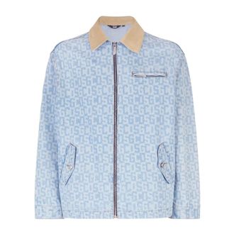 GCDS Monogram Denim Harrington Jacke - - Jackets - Herren - Blau - XL