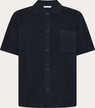 Knowledge Cotton Apparel Herren vegan Shirt Herren Regular Knit Night Sky Navy