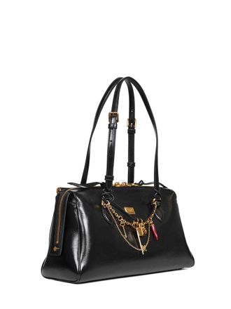 Dolce & Gabbana Womens Black Vittoria Handbag Furs & Skins - Calf Leather Handbags Hand Bags