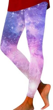 Generic Legging Galaxy pour femme - Color&eacute; - Imprim&eacute; - Pantalon de sport taille haute &eacute;lastique - Bodycon - Doux - Pour le sport - Galaxie / Plan&egrave;tes / Espace