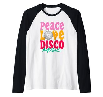 So Cool Designs Spa&szlig;, Frieden, Liebe Disco-Musik Retro Raglan
