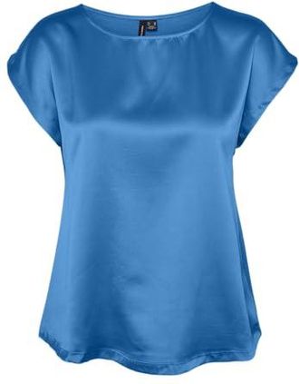 Vero Moda Vmmerle Mix Top WVN GA Noos, Ibiza Blue, XL Femme