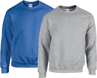 Gildan 2er Herren Sweatshirt Heavy Blend Sweat M L XL 2XL 3XL 4XL 5XL in verschiedenen Farbsets & HLKauf-Block (1x Royal, 1x Sportgrey & 1x HLKauf-Block, XXL