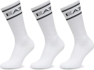 Emporio Armani Lange Socken 7X000381 AF18572 M0066 Wei&szlig;
