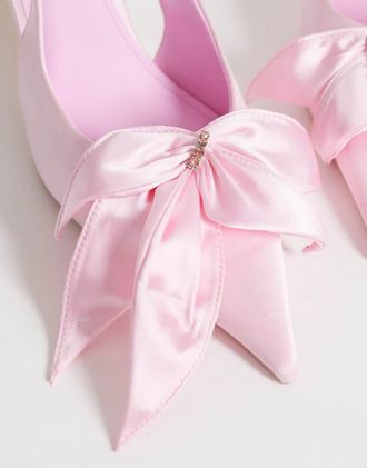 JW PEI Queena - Riemchenpumps in Rosa mit Blumenapplikationen