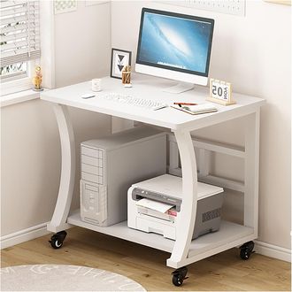 Generic Computer-Schreibtisch für das Homeoffice, Schlichter Computertisch, Schreibtisch zum Lernen und Spielen mit Rollen, Stehpult für das Homeoffice und da