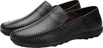 Generic Chaussures en cuir doubl&eacute;es en polaire pour homme sans lacets - Mocassins &agrave; enfiler &agrave; bout pointu - Chaussures plates d&eacute;contract&eacute;es pour &eacute;v&eacute;nements da