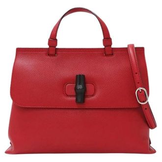 Gucci Sac bandouli&egrave;re Bamboo Pre-owned - Femme - Pre-owned - Rouge - Taille: ONE Size