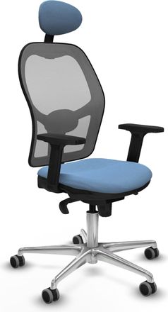 Piqueras y Crespo Schreibtischstuhl mit 2D-Armen, h&ouml;henverstellbarer Lendenwirbelst&uuml;tze und festem Kopfteil, ausgestattet mit 5 Positionen und injiziertem Schaumstoff, 