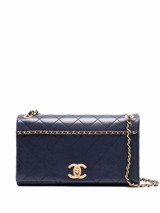 Chanel sac porté épaule matelassé losanges (2018) - Bleu