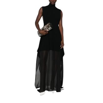 Sportmax &Auml;rmelloses Kleid mit asymmetrischem Saum - - Dresses - Damen - Schwarzk - XS