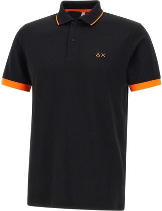 Sun 68 Polo Stripe Fluo - Homme - Tops - Noir - Taille: S