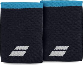 Babolat Schwei&szlig;band Modell Logo Jumbo Handgelenkband, Einheitsgr&ouml;&szlig;e, Farbe Blau, Schnelle Schwei&szlig;aufnahme, Breite 10,5 cm, Handgelenkband f&uuml;r Fitnessstudio Te