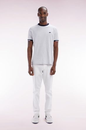 Eden Park Pantalon Chino Sans Plis En Coton Stretch Blanc Coupe Droite