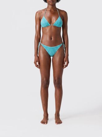 Os&eacute;ree Bikini triangle en lurex corail avec broderie de perles
