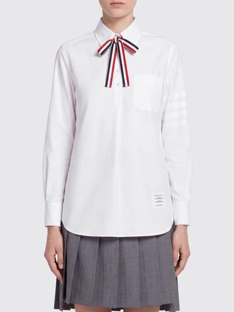 Thom Browne 4-Bar-Hemd aus Baumwollpopeline mit Schluppenkragen