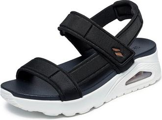 Skechers Sandales Uno Summer Stand2 pour femme, Bordure en nylon noir, 38 EU