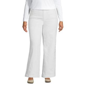 Lands End Jeans High Waist mit weitem Bein Farbig, Damen, Gr&ouml;&szlig;e:48 71 plus, Wei&szlig;, Baumwoll-Mischung/Polyester-Mischung, by Lands End