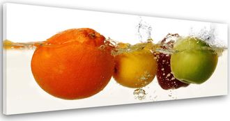 Feeby Bilder &Auml;pfel Orange Obst 150x60 cm Wohnzimmer Schlafzimmer B&uuml;ro Flur K&uuml;che Wandbilder Modern Bild auf Leinwand Wanddekoration Kunstdruck Design Zitron