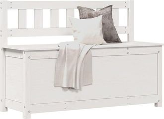 vidaXL Sitzbank Weiß 110x41x76,5 cm Massivholz Kiefer - Vidaxl
