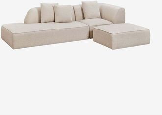 Sklum Cardea 2-teiliges modulares Ecksofa mit Chaiselongue links und gepolstertem Hocker