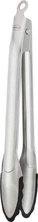 Rösle Gourmetzange Silikon, Hochwertige Küchenzange mit Silikonrand und patentiertem Verschlusssystem zum Grillen, Kochen und Servieren, 30 cm, Edelstahl 18