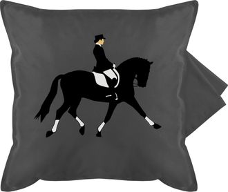 Shirtracer Kissenbezug - Pferde - Kissen - Dressurreiten I Dressur Reiten Geschenk Reiter I Dressurreiter - 50 x 50 cm - Grau - kissenbez&uuml;ge Pferd pferdeliebhabe