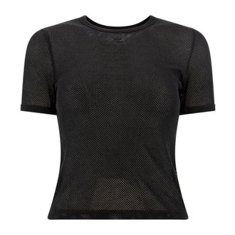 Courr&egrave;ges Schwarzes T-Shirt Stilvolles Design - - Tops - Damen - Schwarzk - XS