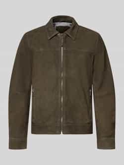 Mauritius Lederjacke aus Schafsnubuk mit Rei&szlig;verschluss Modell TRIVEN
