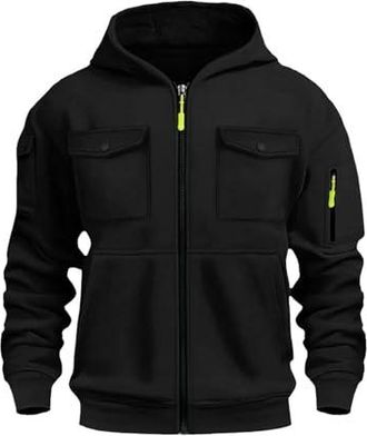 Generic Sweat &agrave; capuche l&eacute;ger uni pour homme 2026 &eacute;l&eacute;gant et sweatshirts &agrave; fermeture &eacute;clair int&eacute;grale avec poches poitrine et bras. Pull d&eacute;contract&eacute; &agrave; manches